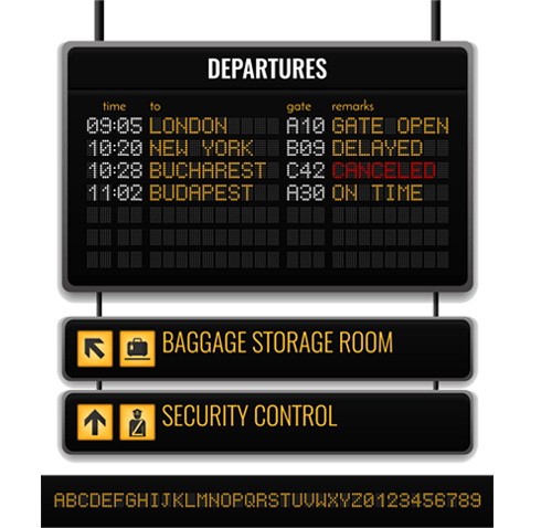 Flight Information to Display on an Airport Screen